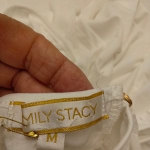 Emily Stacy | Tops | Emily Stacy Open Shoulder White Top W M | Poshmark